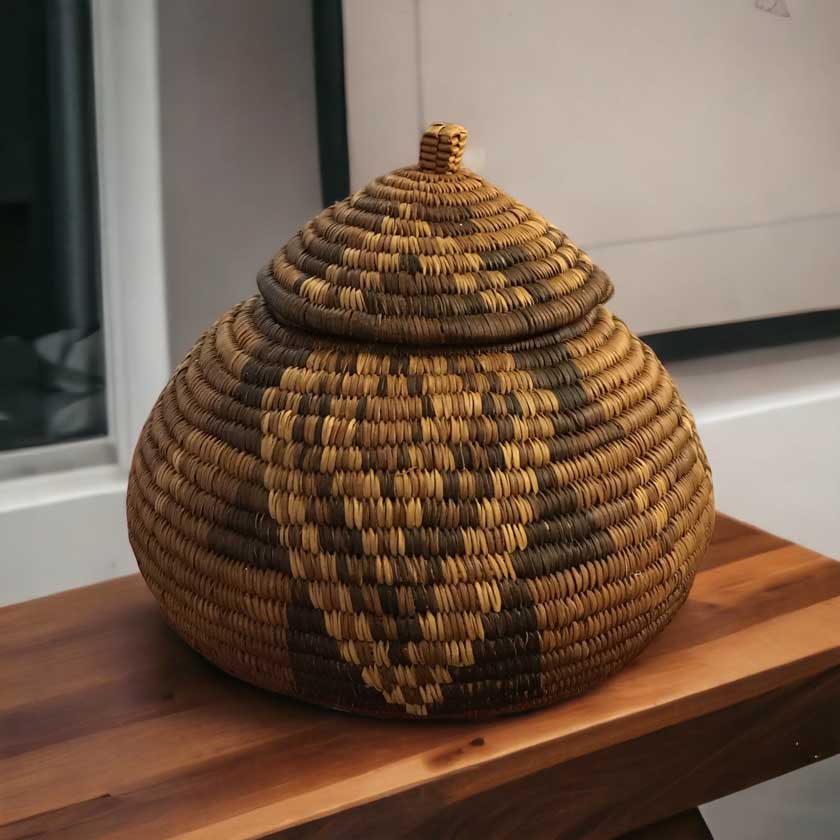 Mid-20th Century Zulu Ukhamba Basket With Lid | Historical Artistry and ...